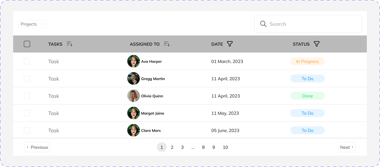 Tables - UI Elements